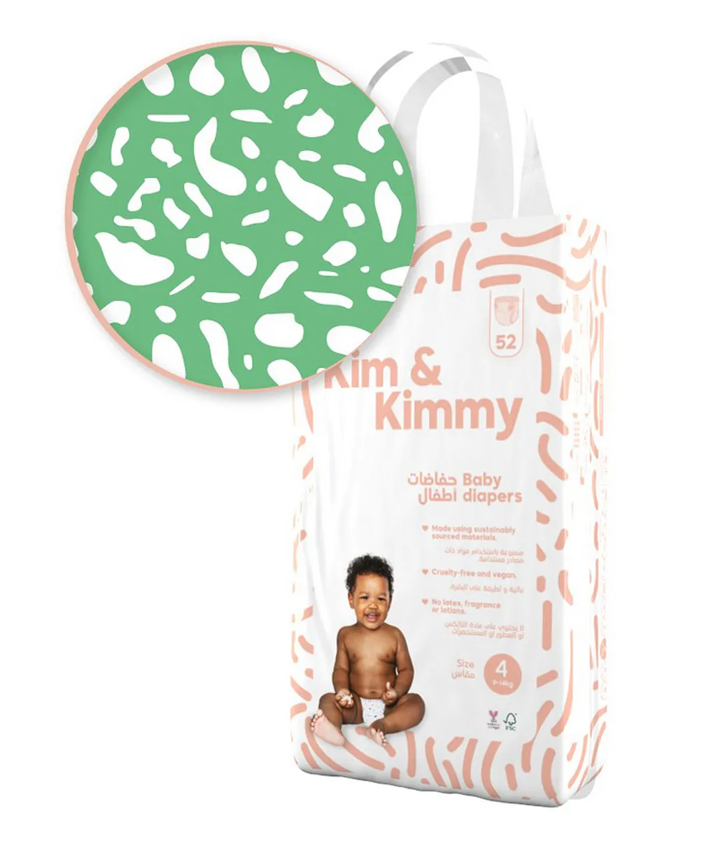 Kim And Kimmy Green Dalmatian Diapers Size 4 Pack Of 52 Online In Ksa